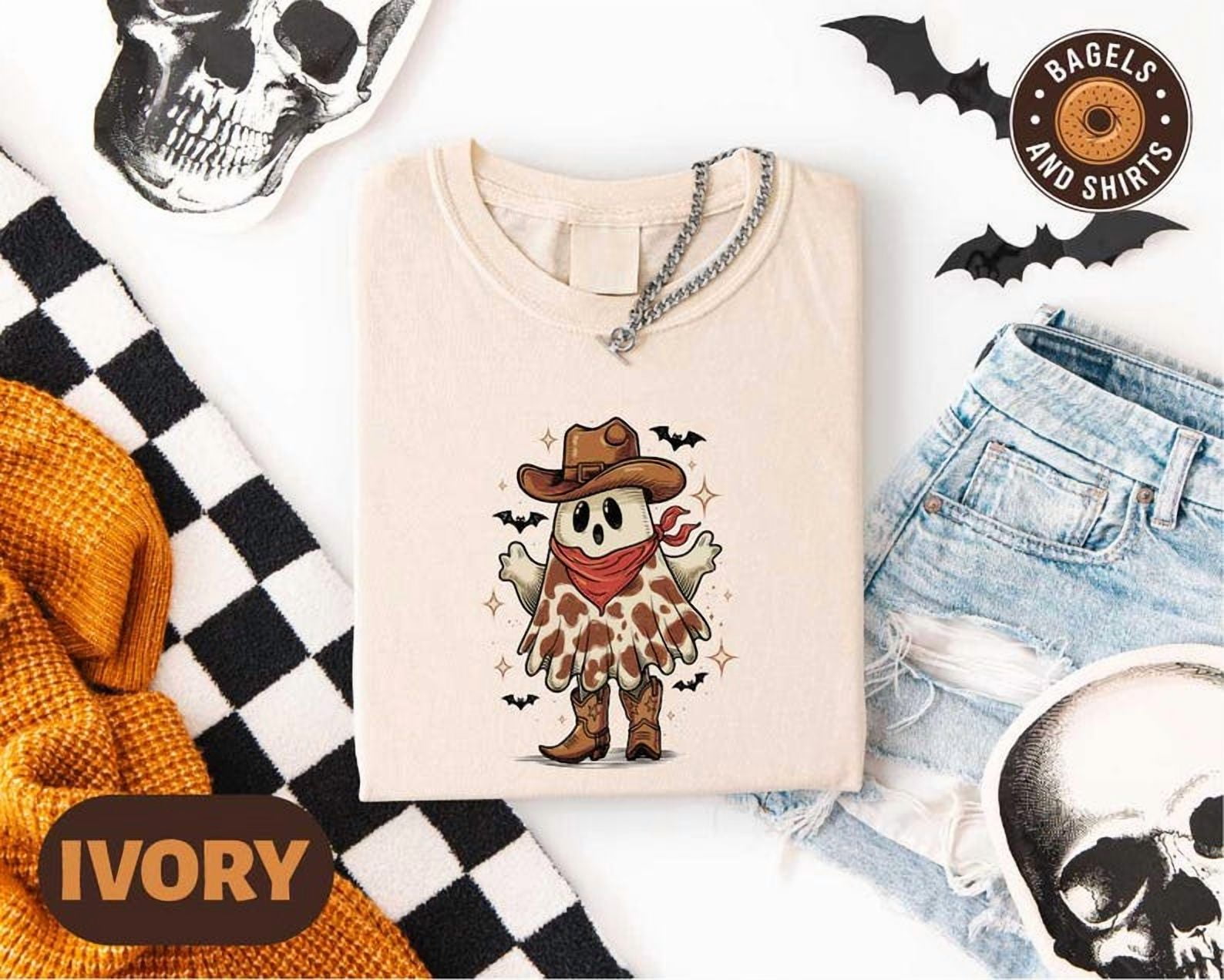 Cowboy Ghost Shirt, Western Halloween Tee, Howdy Spooky Season ...