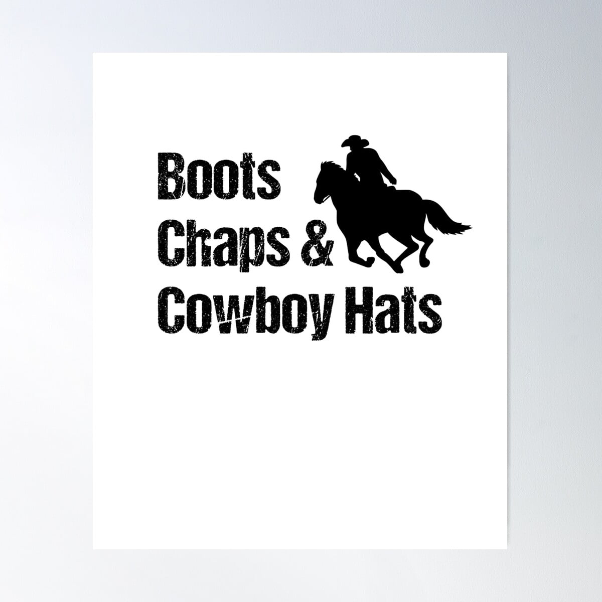Cowboy Gift Boots Chaps Cowboy Hats Poster Wall Art, Modern Wall Decor ...