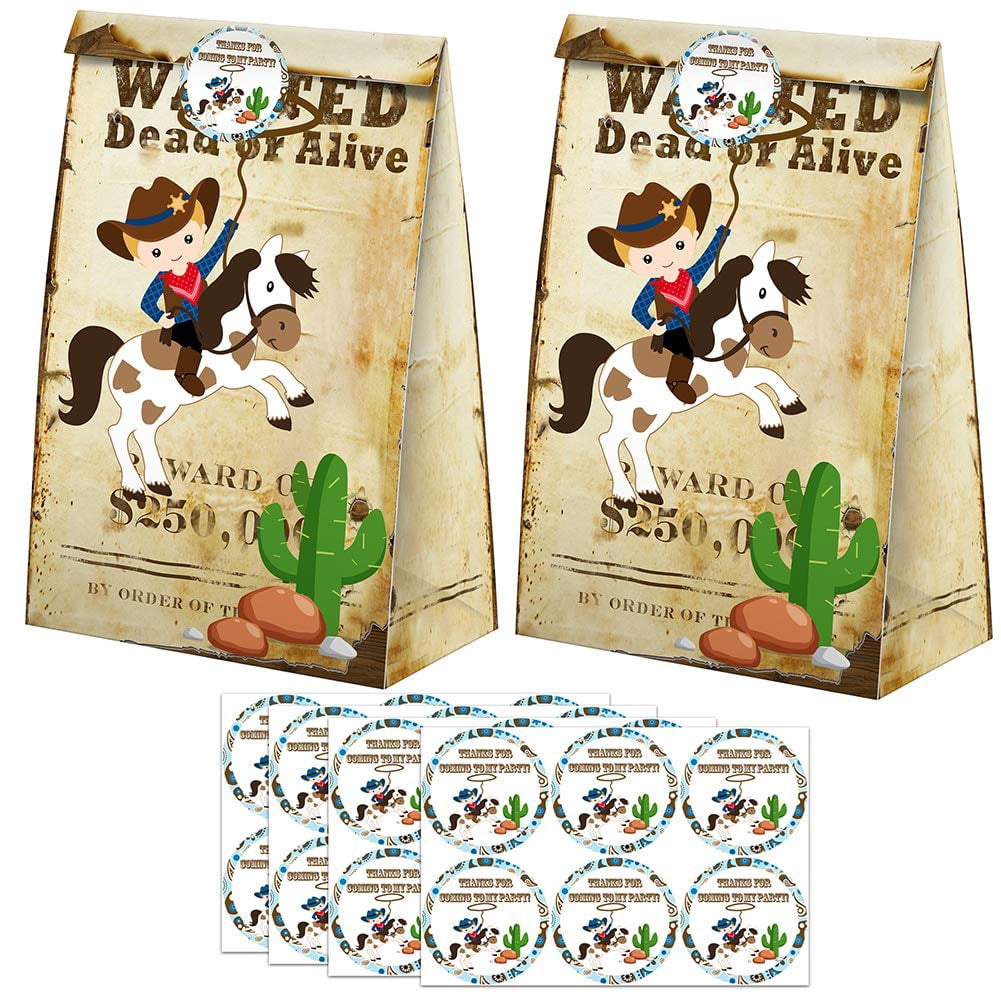 Cowboy Goodie Bags-24 Pcs Wild West Cowboy Party Favors Candy Bags with ...