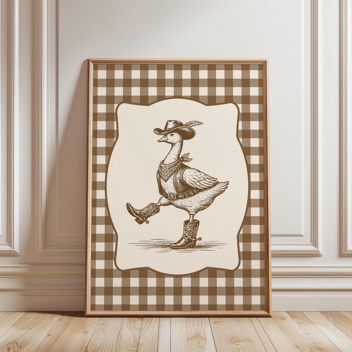 Cowboy Goose Funny Farmhouse Animal Striped Western Rustic Country ...