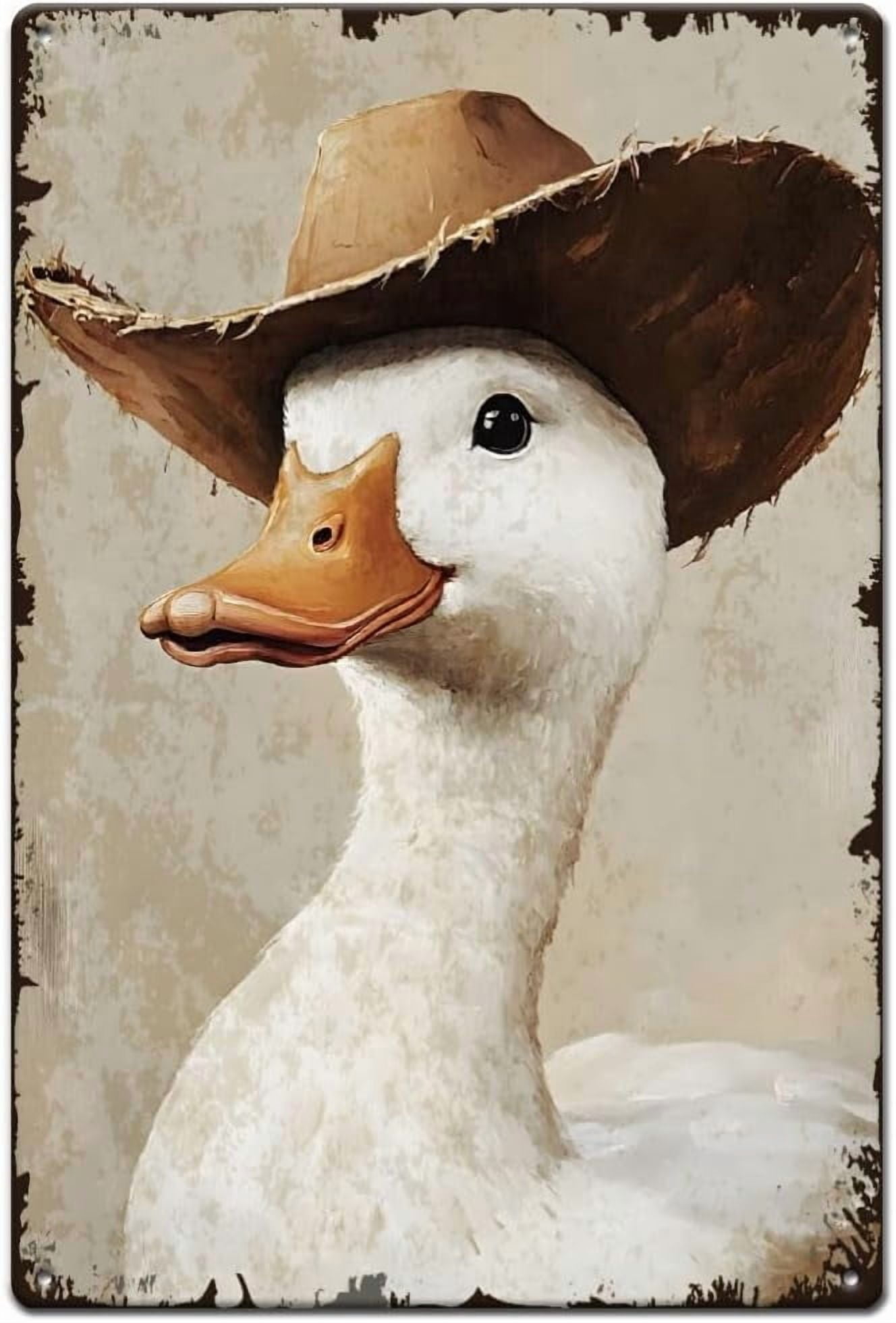 Cowboy Goose Metal Signs Animal Tin Sign Vintage Tin Signs Cowboy Silly ...