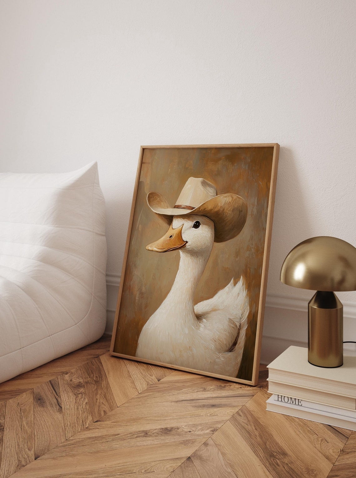 Cowboy Goose Poster, Animal Art, Quirky Wall Decor, Nursery Kids Room ...