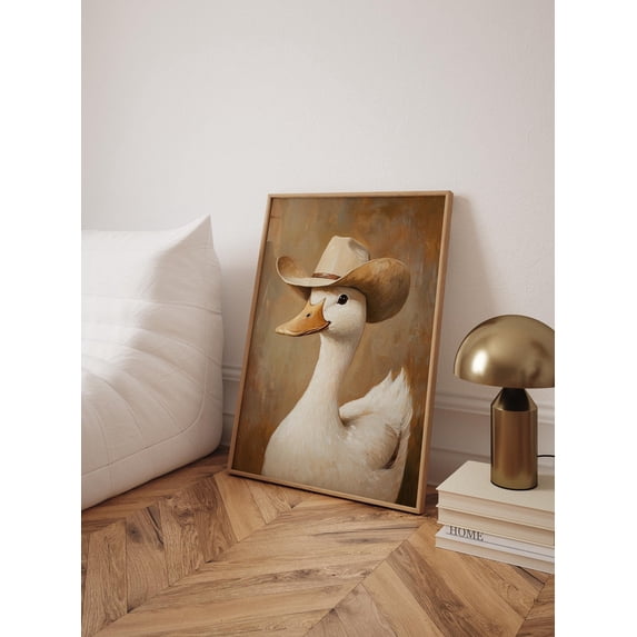 Cowboy Goose Poster, Animal Art, Quirky Wall Decor, Nursery Kids Room ...
