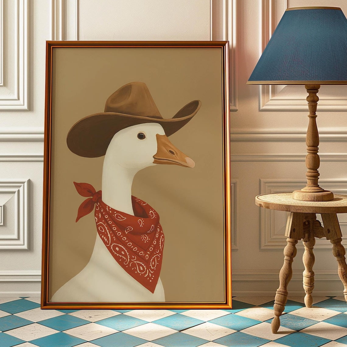 Cowboy Goose Vintage Goose Cowboy Hat Retro Cowboy Nursery Southeastern ...