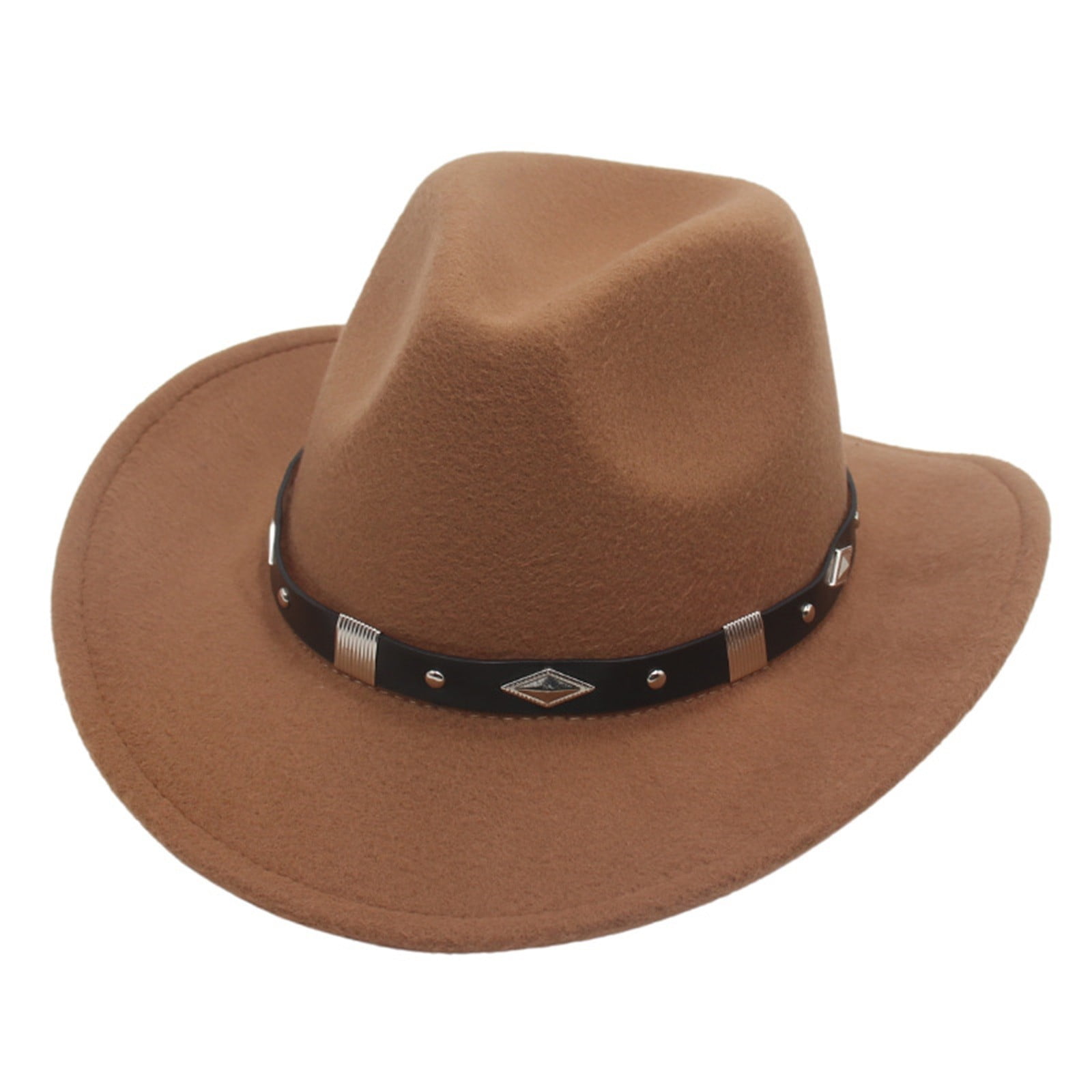 Cowboy Hat, Audhol Bowler Hat with Belt Buckle Western Style Wide Brim ...