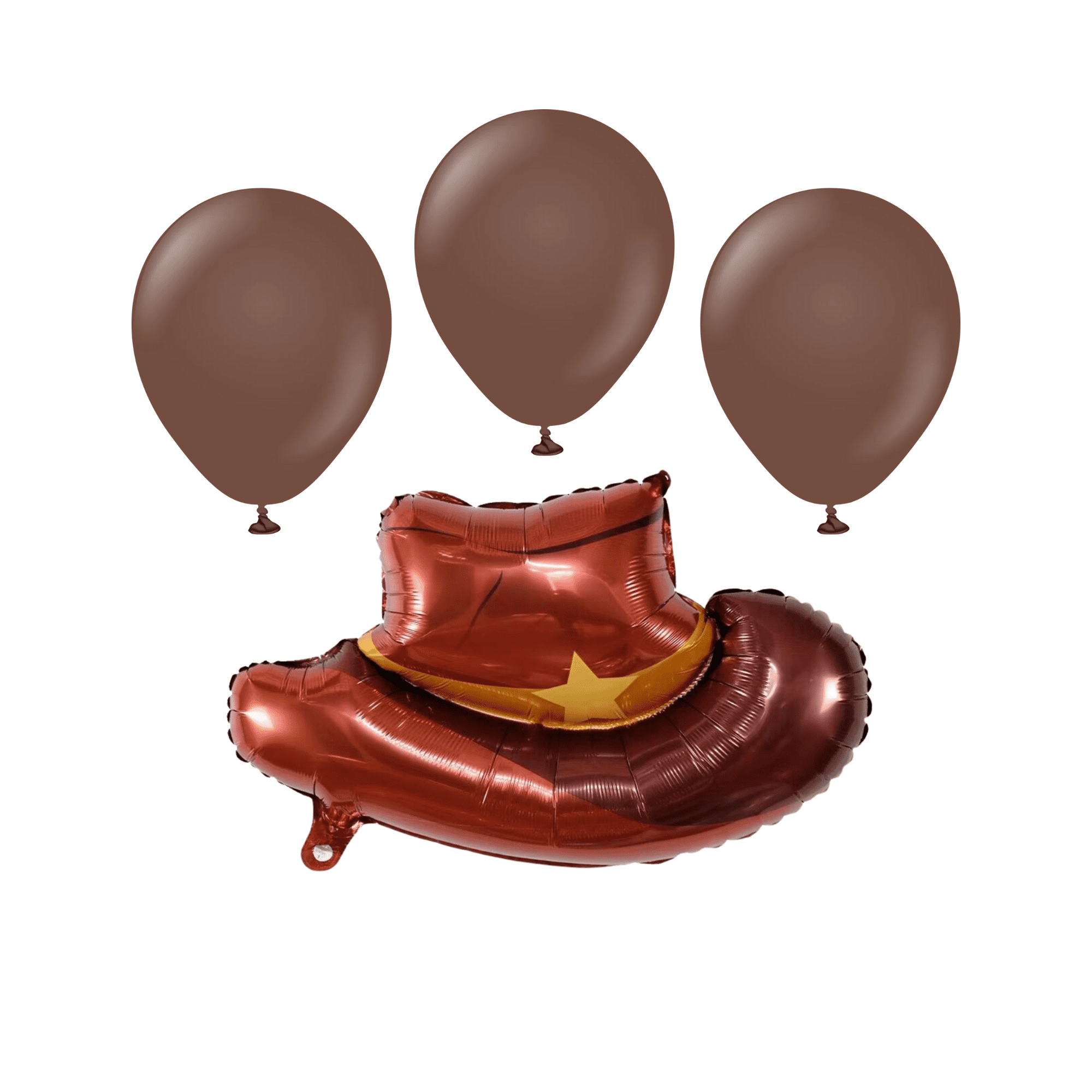 Cowboy Hat Balloon Set Western Theme Party Decoration Kids Brown Gold ...