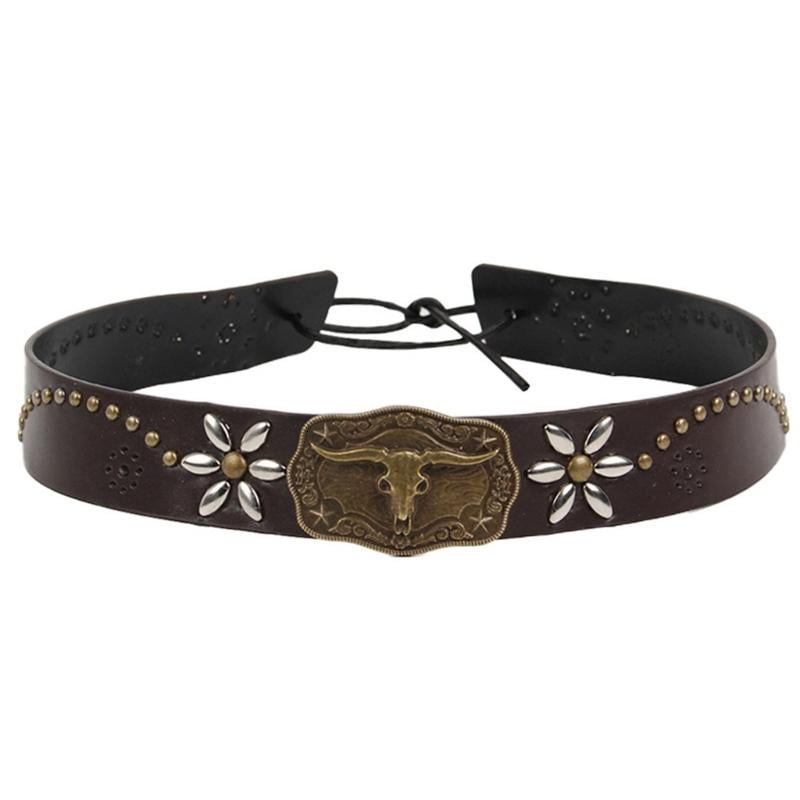 Cowboy Hat Band for with Ox Head Buckle Vintage Ethnic Panamas Cap Band ...