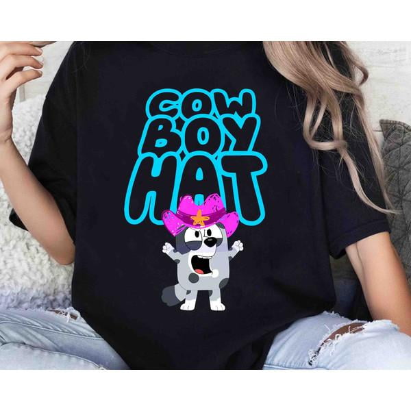 Cowboy Hat Bluey Muffiinn Family Shirt Shirt, Size S, Tee Black New ...