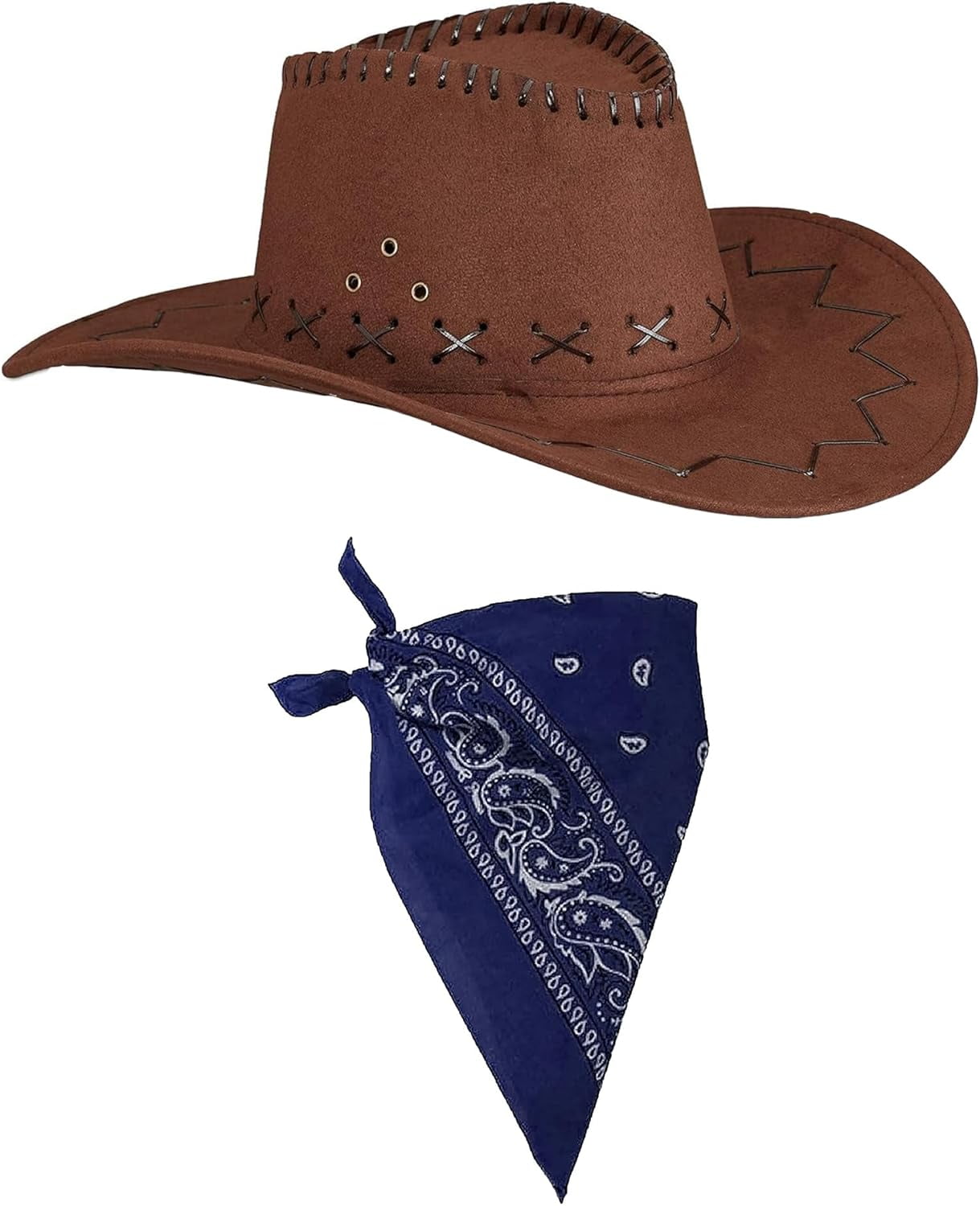 Cowboy Hat & Cowboy Neckscarf Set For Men & Women - Outdoor Travel ...