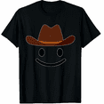Cowboy Hat Emoticon Face Yeehaw Gift for Cowboy Lovers Graphic Black T ...