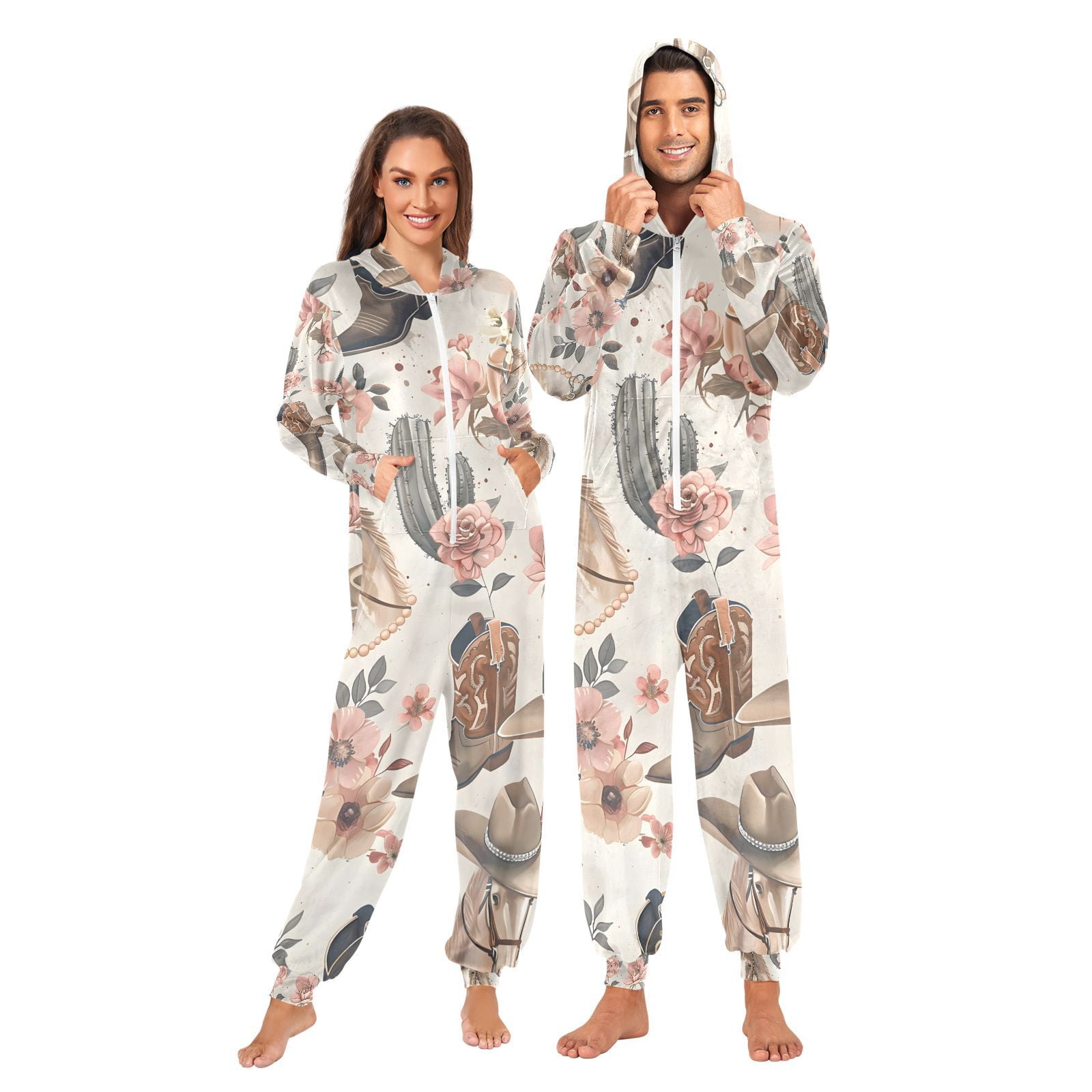 Cowboy Hat Horse Adult Onesie Pajamas Slim Fit Christmas One Piece Suit ...