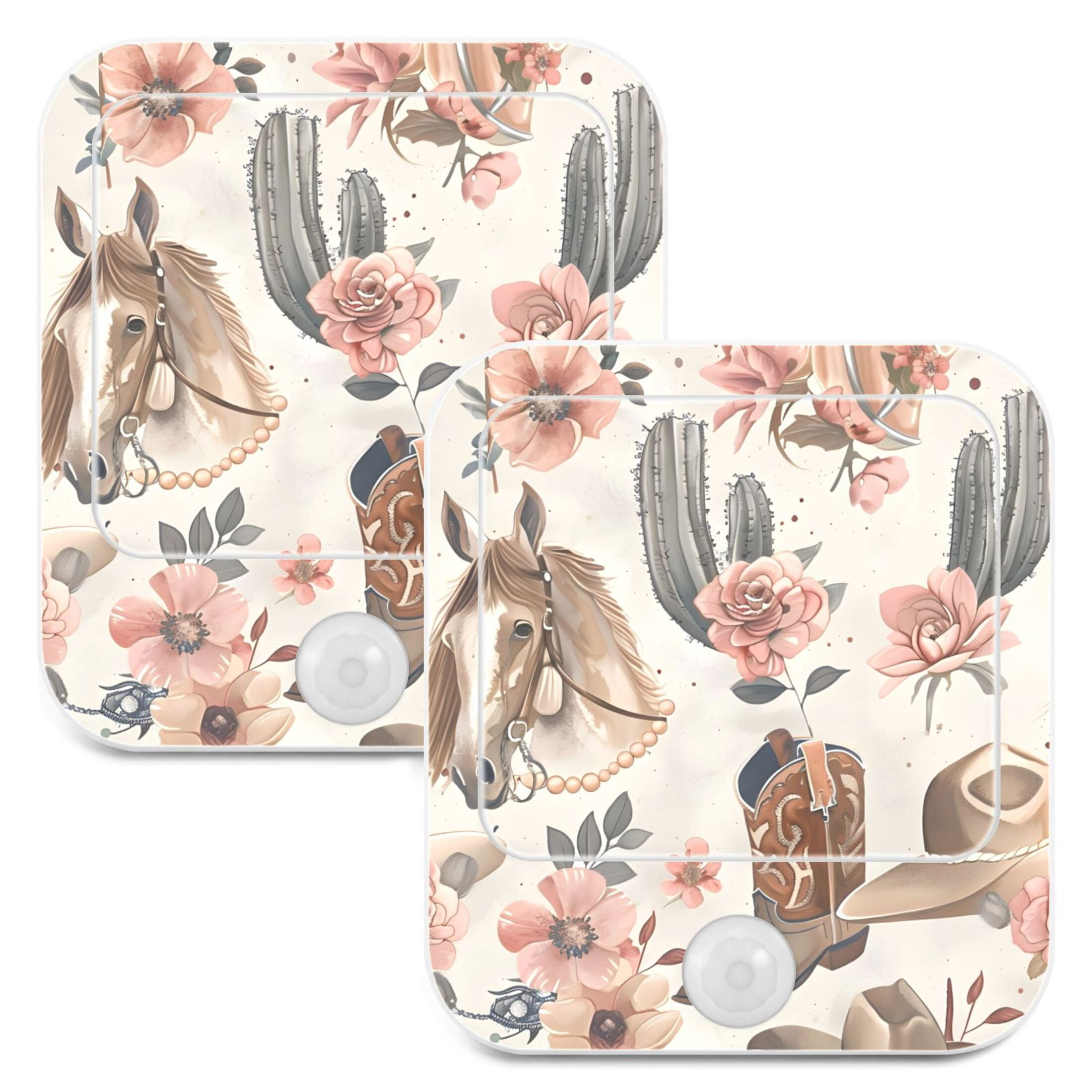 Cowboy Hat Horse Night Lights Plug into Wall LED with Auto Light Sensor ...