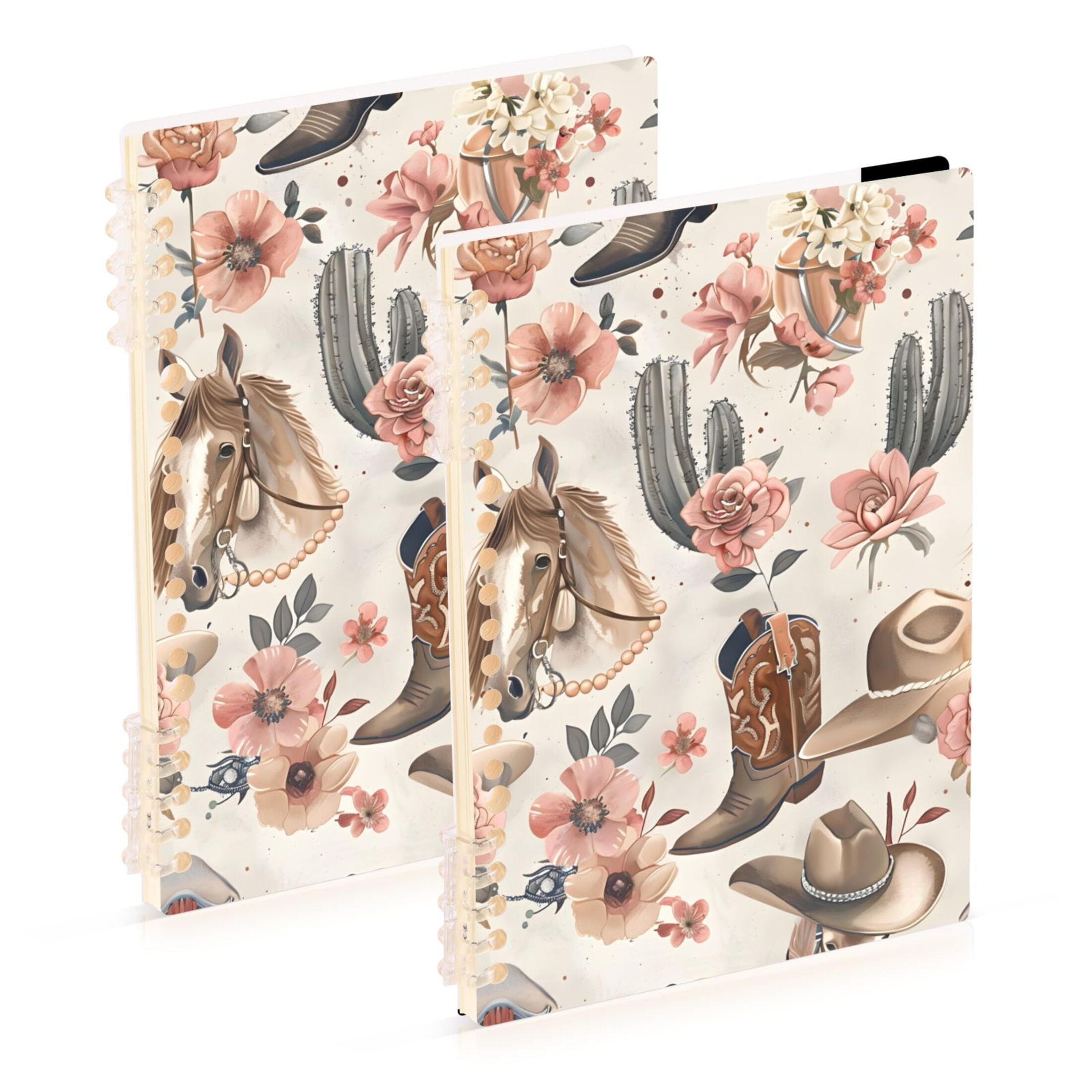 Cowboy Hat Horse Ring Binder Notebook Journey Note Diary College Ruled ...