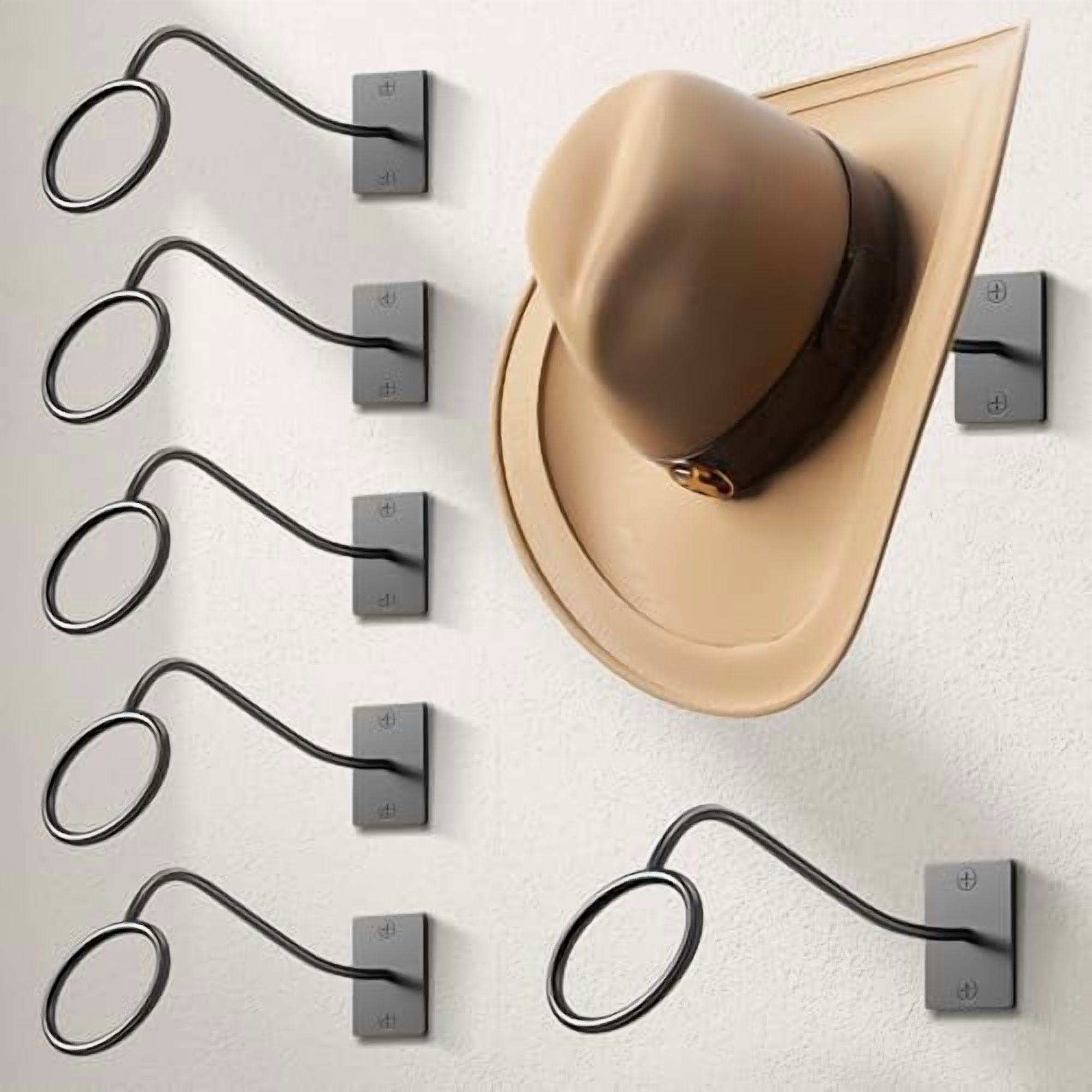 Cowboy Hat Rack for Wall 6 Pack, Cowboy Hat Holder Wall Mount, Western ...
