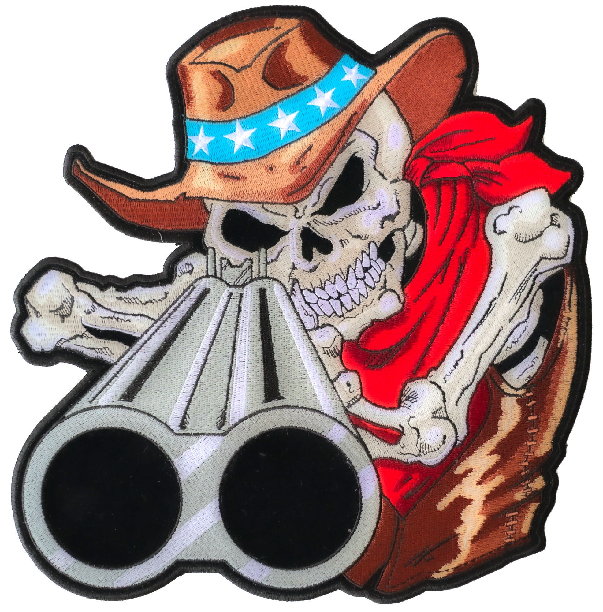 Cowboy Hat Skull and Shotgun Patch - Walmart.com