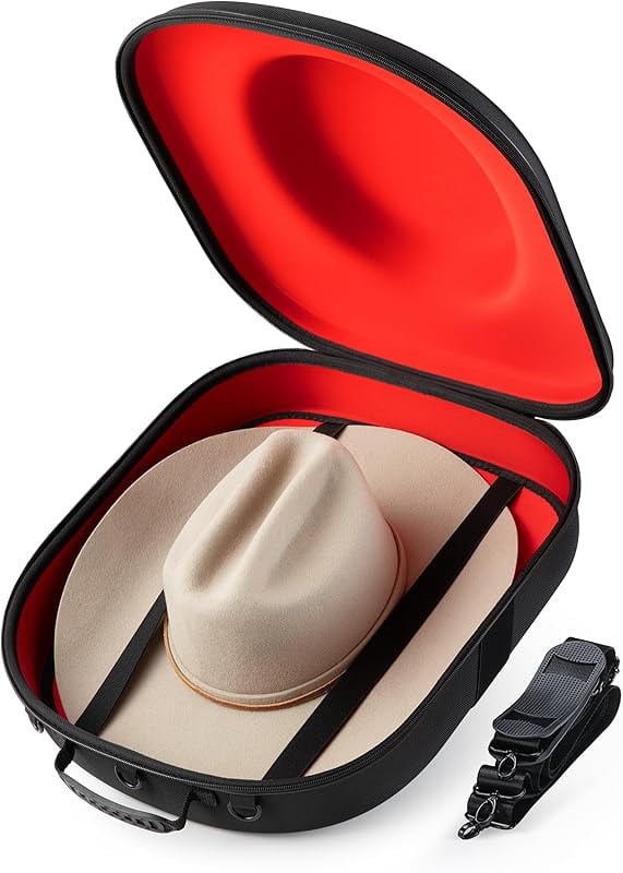Cowboy Hat Travel Case – Crushproof Carrier for Cowboy, Panama & Tweed ...