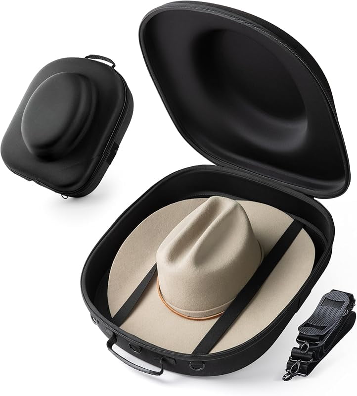 Cowboy Hat Travel Case – Crushproof Carrier for Cowboy, Panama & Tweed ...