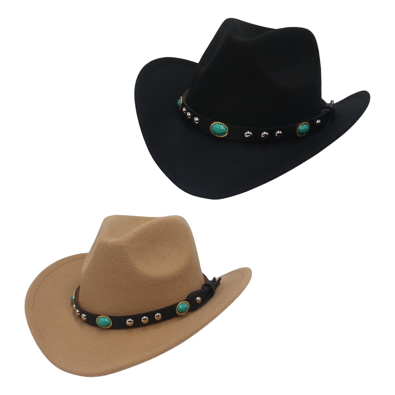 Cowboy Hat,Wide Brim Hat Suede Sun Protective Hats Women Men,Cowboy ...
