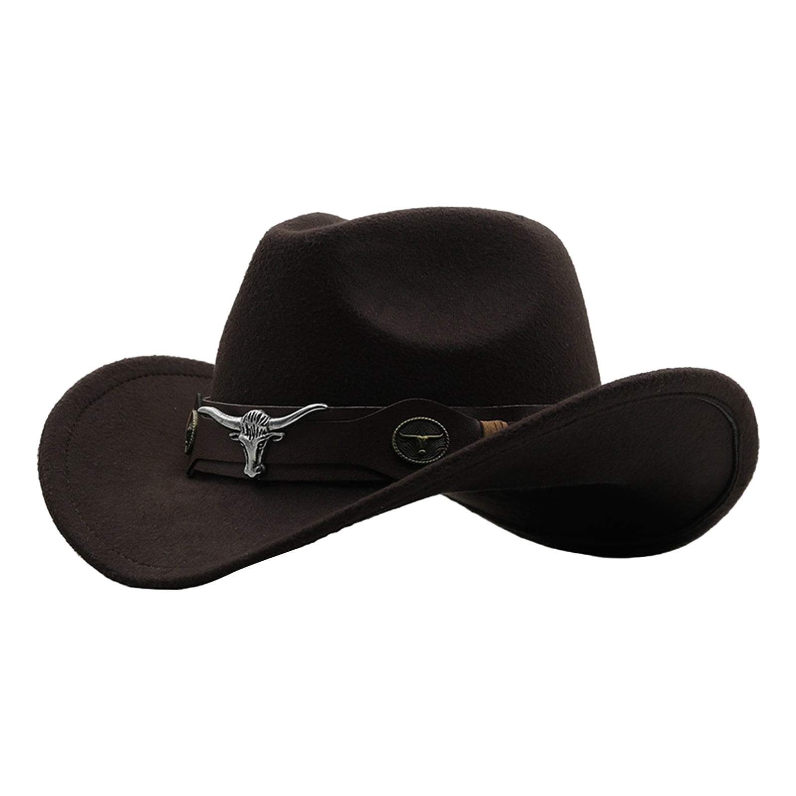 Cowboy Hat, Yigetop Men Hat Women's Woven Classic Cattleman Hat Winter ...