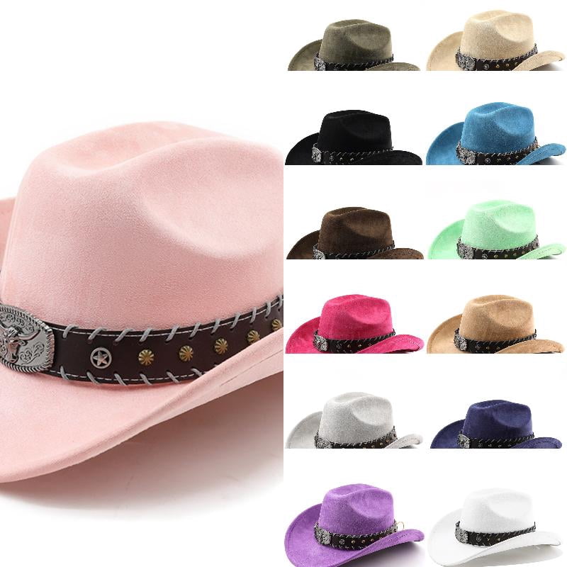 Cowboy Hat for Men Women Western Style Felt Cowboy Hat - Walmart.com