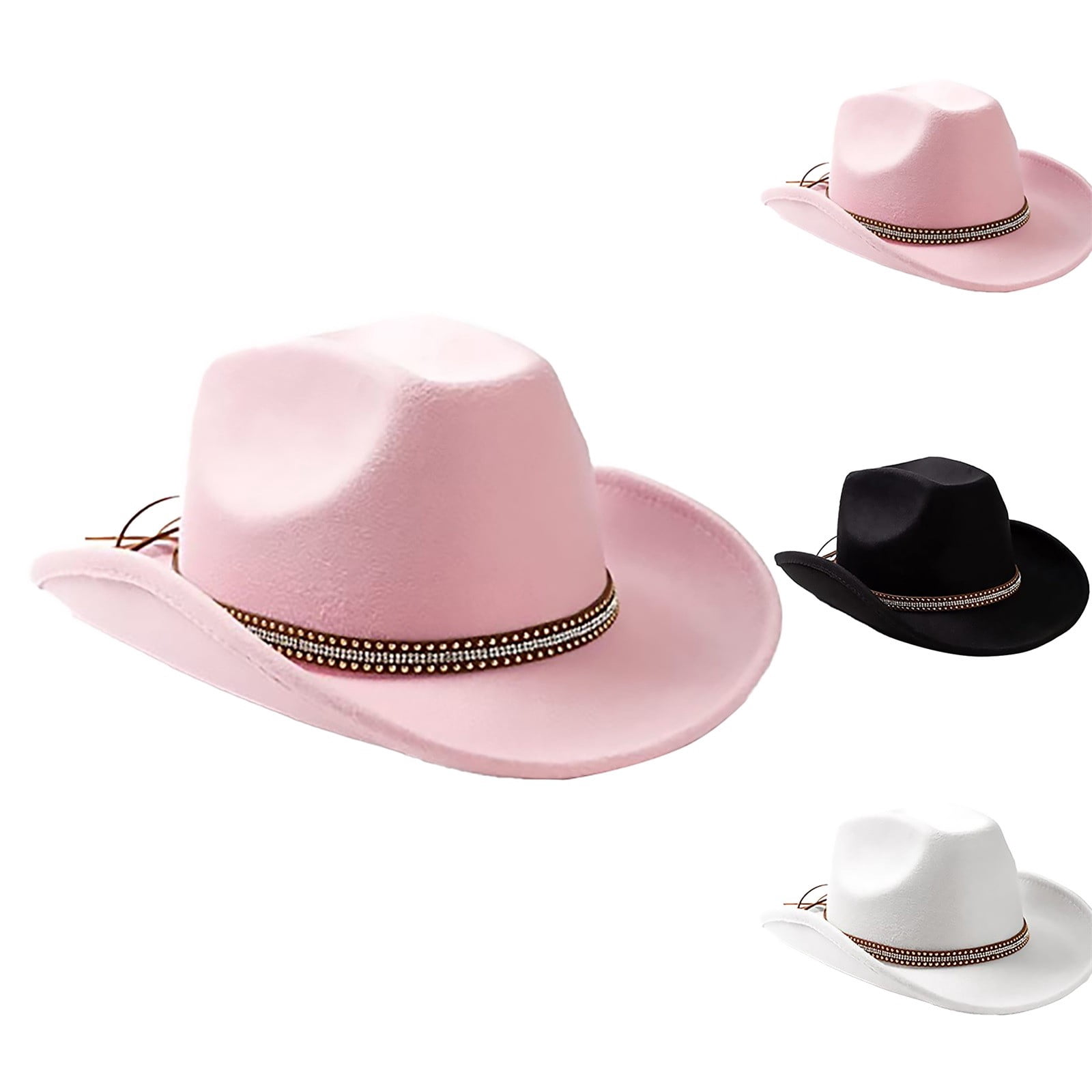 Cowboy Hat for Women And Men Western Felt Cowboy Cowgirl Hat Wide Brim ...
