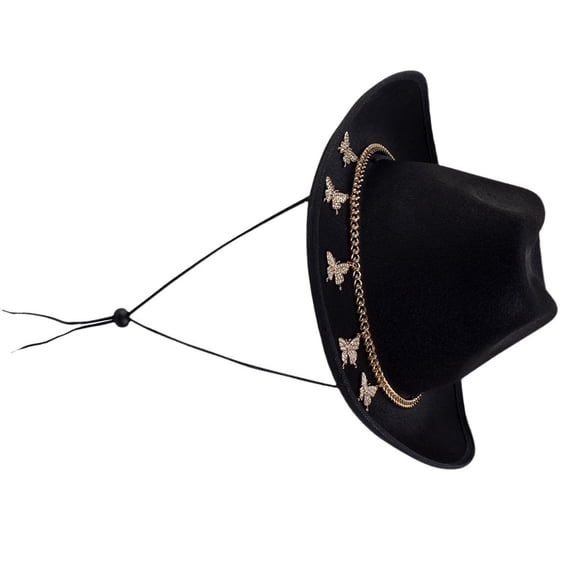 Cowboy Hat with Rhinestones Butterfly for Bachelorette Party Disco ...
