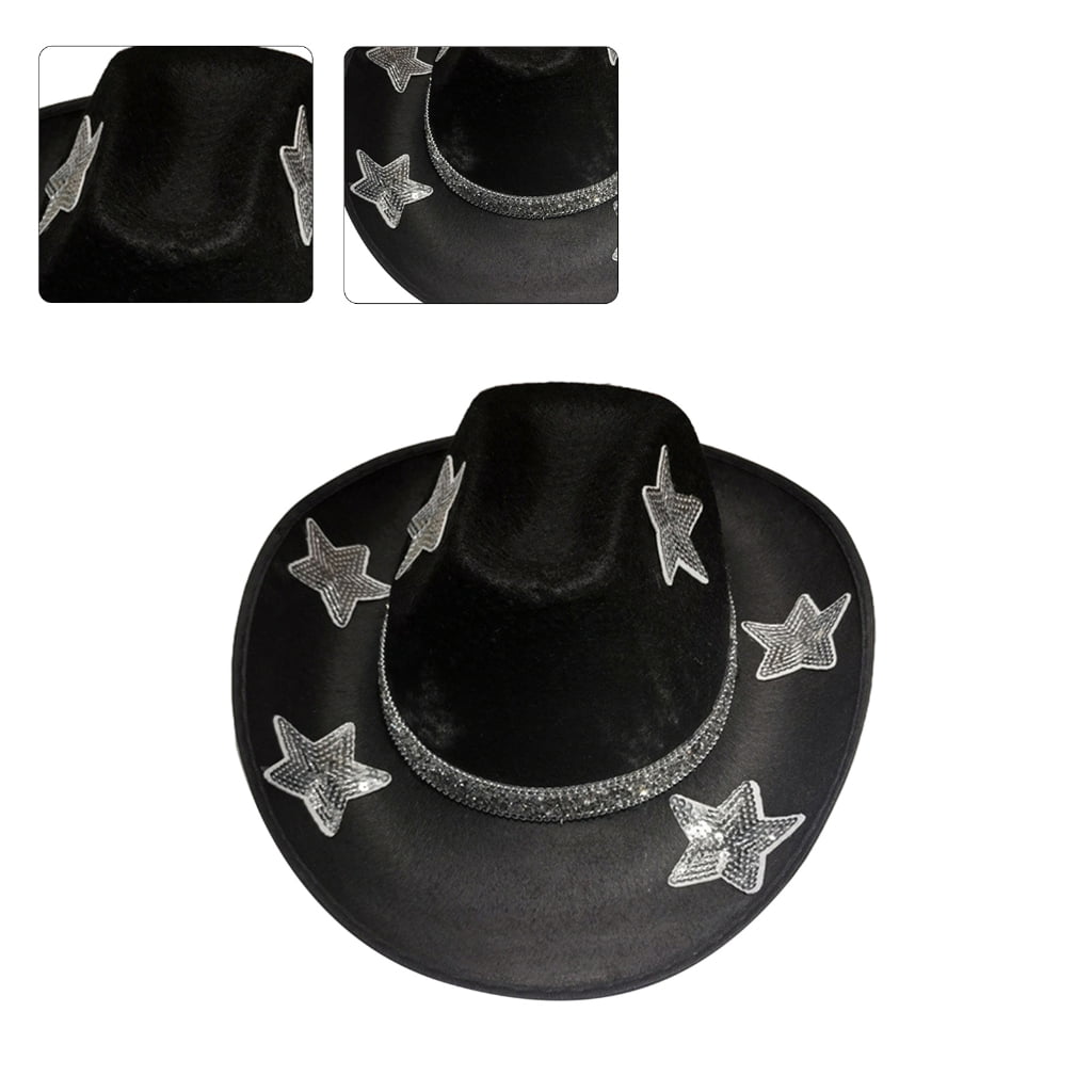 Cowboy Hat with Sequins Star Pattern Woman Western Cowboy Hat Model ...