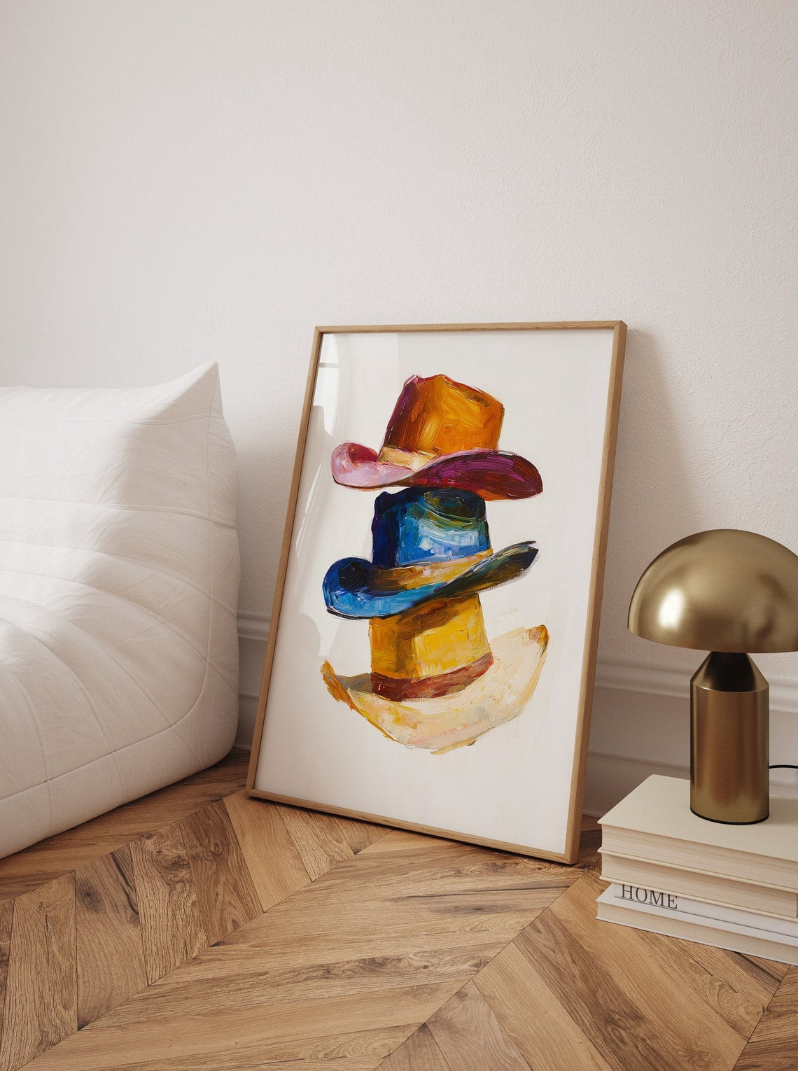 Cowboy Hats Art Colorful Abstract Western Decor, Unframed Canvas ...