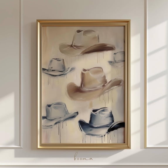 Cowboy Hats Art Print: Modern Western Decor UNFRAMED Poster, Wall Art ...