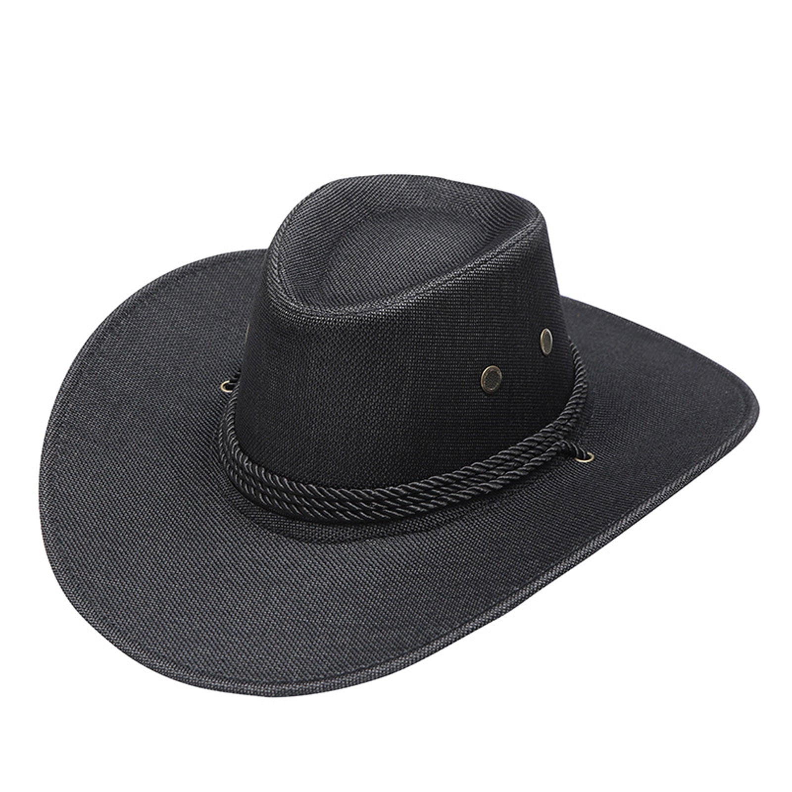 Cowboy Hats for Men Straw Cowboy Hats Black Hats Summer Cowboy Hats for Men One Size - Walmart.com
