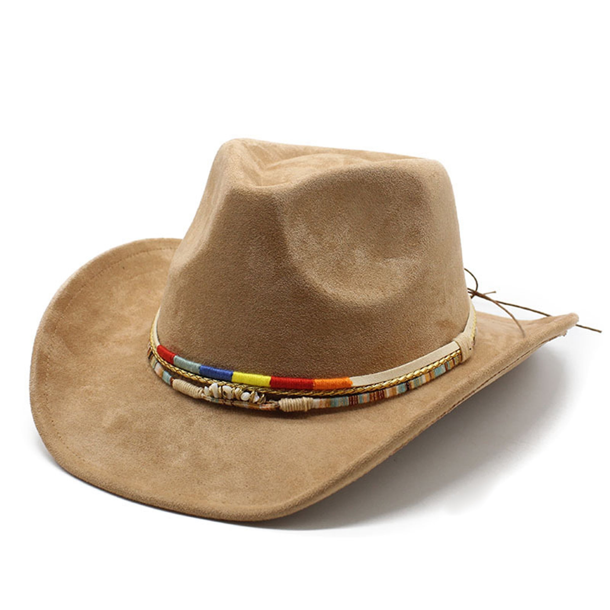Cowboy Hats for Women and Men, Adults Classic Suede Cowgirl Hats, Wide ...