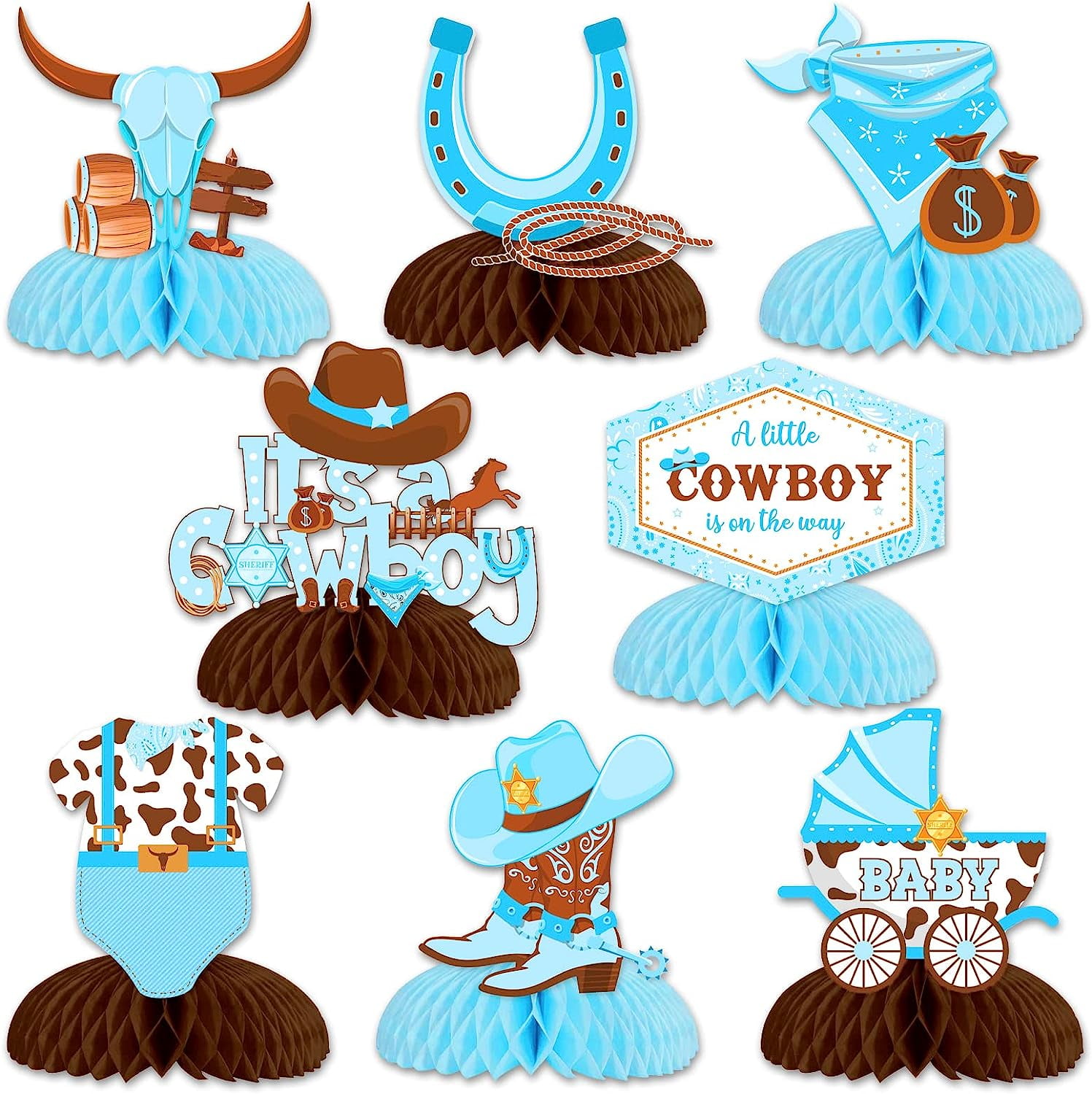 Cowboy Honeycomb Centerpieces - Western Centerpieces for Tables, a ...