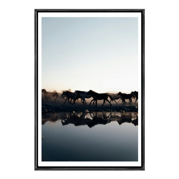 Cowboy Horse Canvas Framed Wall Art Western Rustic Country Vintage ...