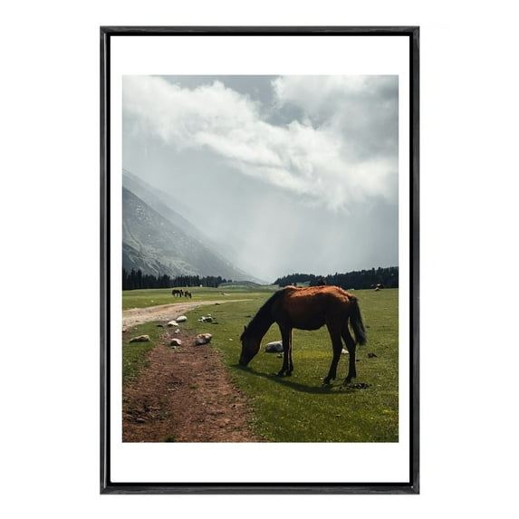Cowboy Horse Canvas Framed Wall Art Western Rustic Country Vintage ...