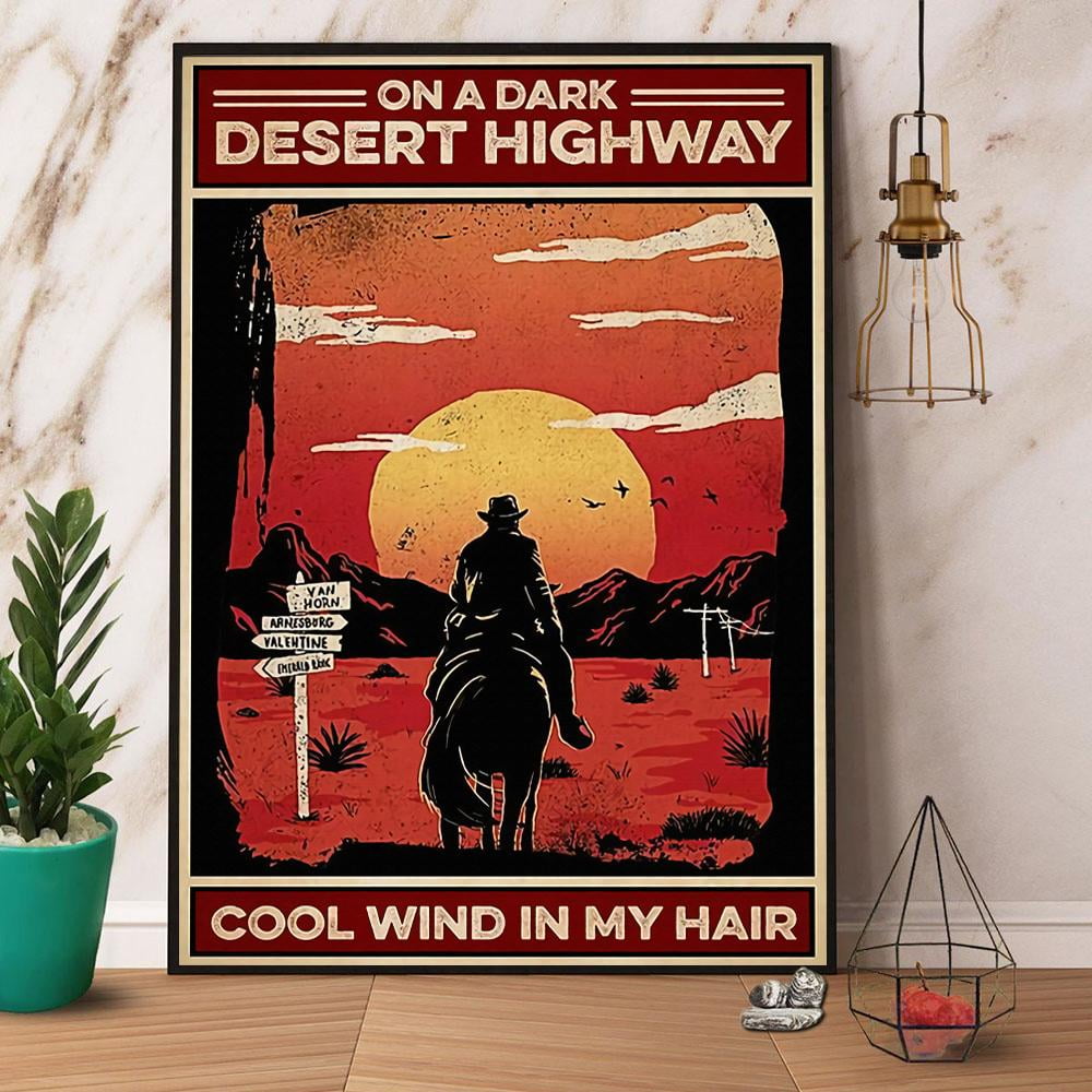 Cowboy Horse Cool Wind In My Hair Paper Poster No Frame Matte Wall Art ...