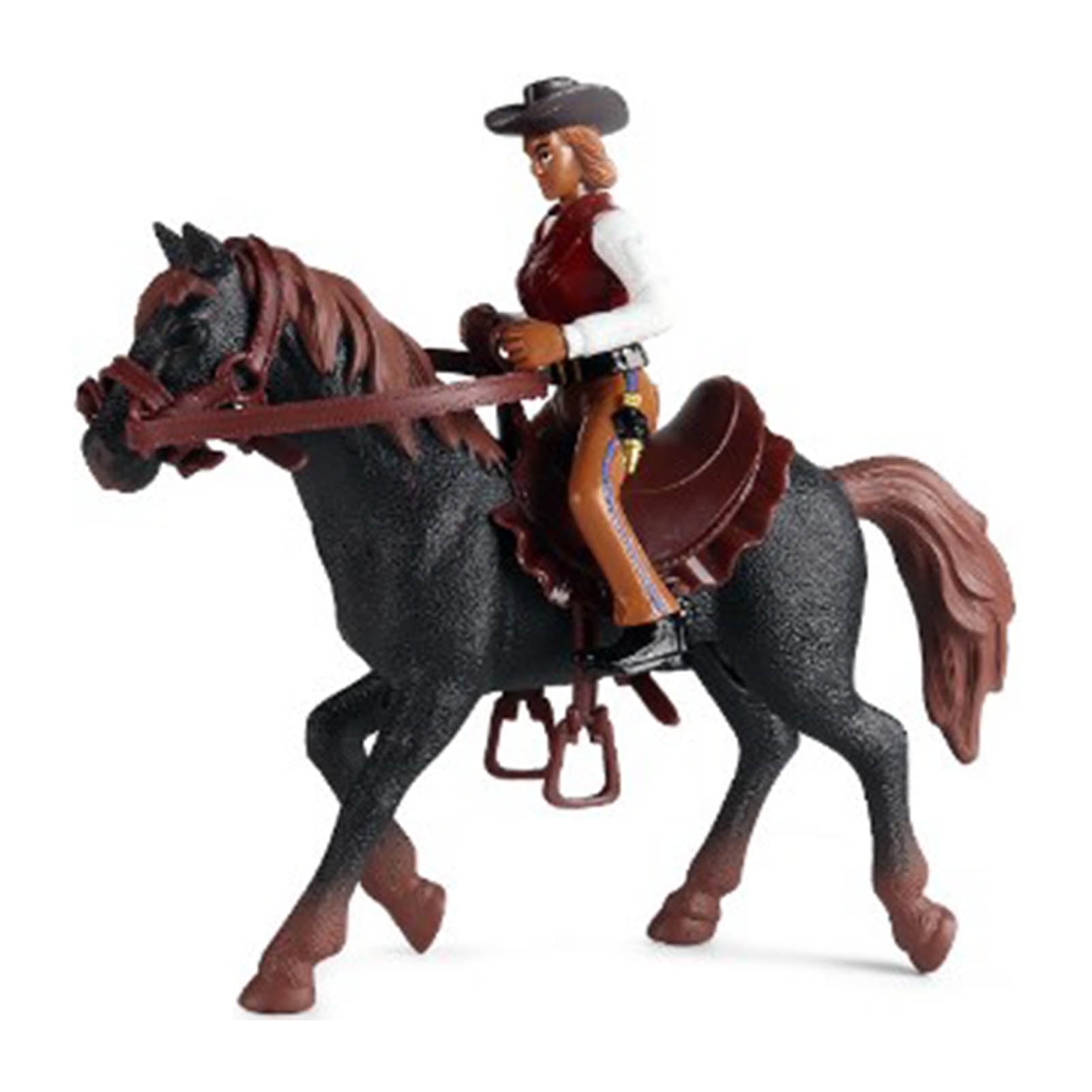 Cowboy Horse Toy High Simulation Plastic Bright Colors Horse Riding ...
