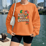 Cowboy Howdy Holiday Y’all Groovy Southern Festive Cheer Art Sweatshirt ...