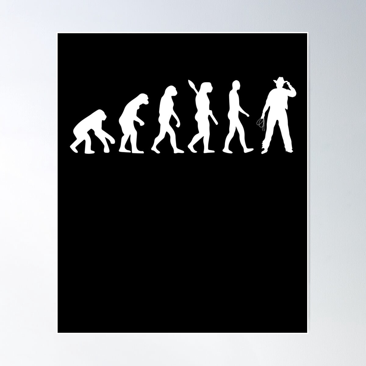 Cowboy - Human Evolution / Darwin Poster Wall Art, Modern Wall Decor ...