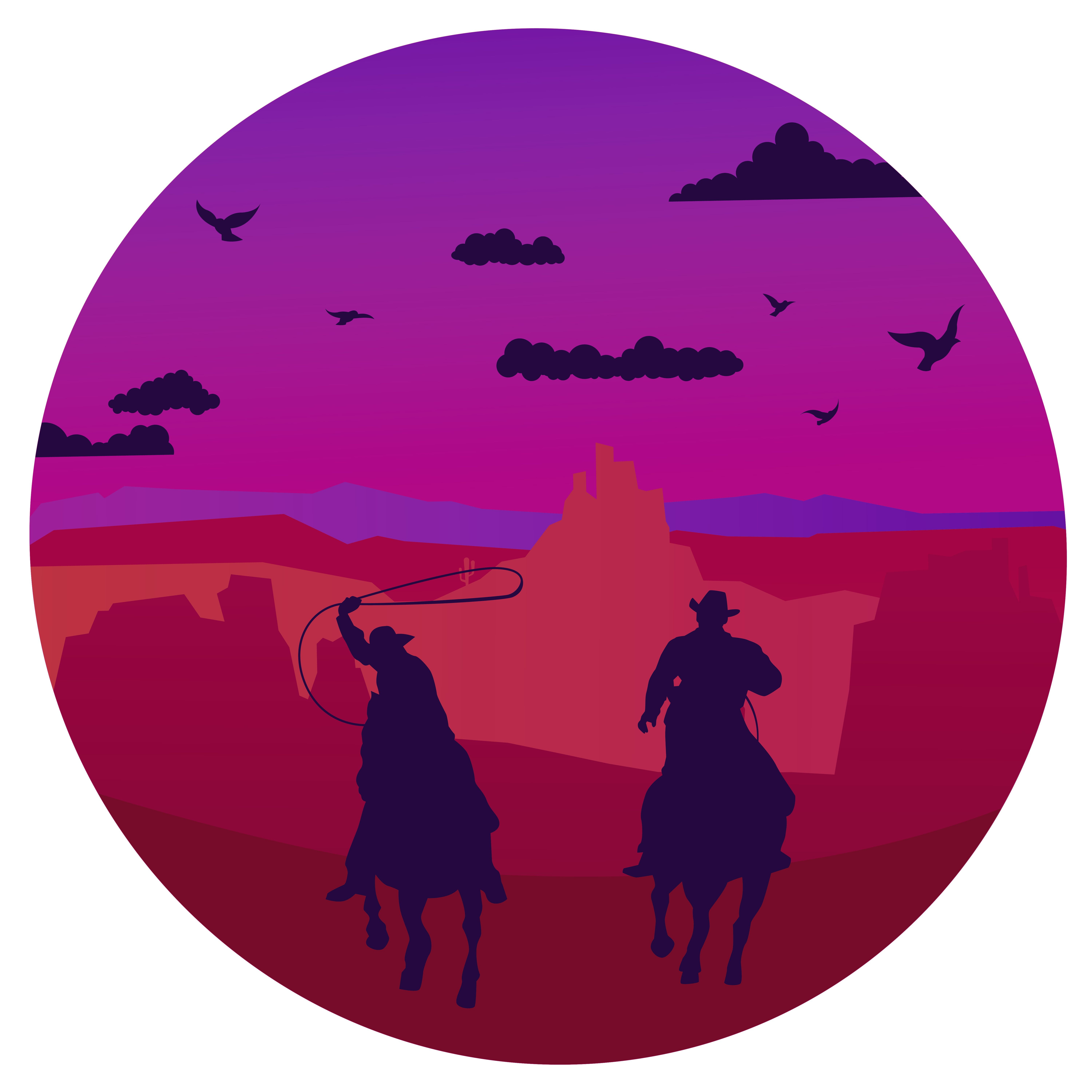 Cowboy In A Wild West Scene Kids Boys 25" x 25" Bedroom Vinyl Wall DÃ ...