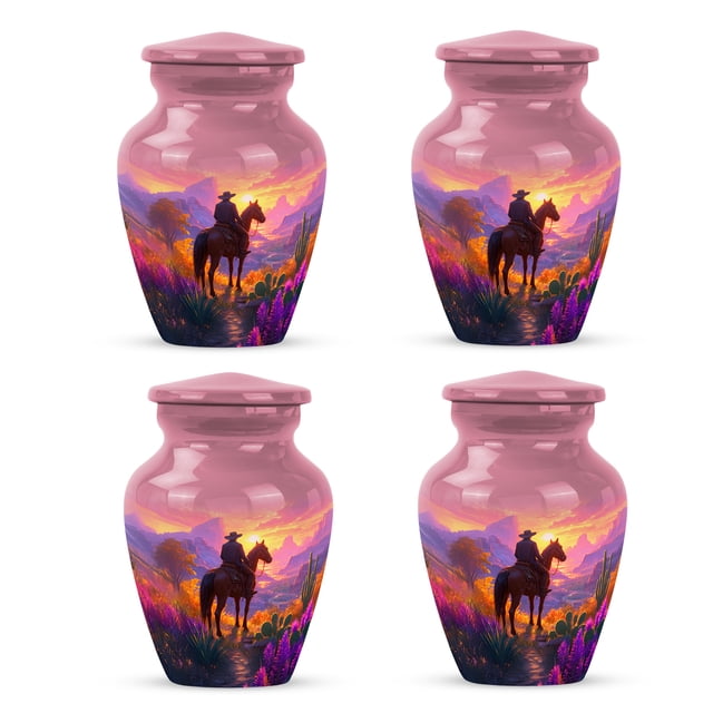 Cowboy Keepsake Urn Set Of 4, Mini Urns For Ashes Adult Female, Urns ...