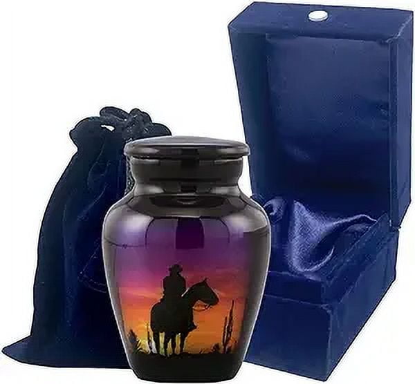 Cowboy Keepsake Urn - Western Cowboy Mini Cremation Urn for Ashes ...