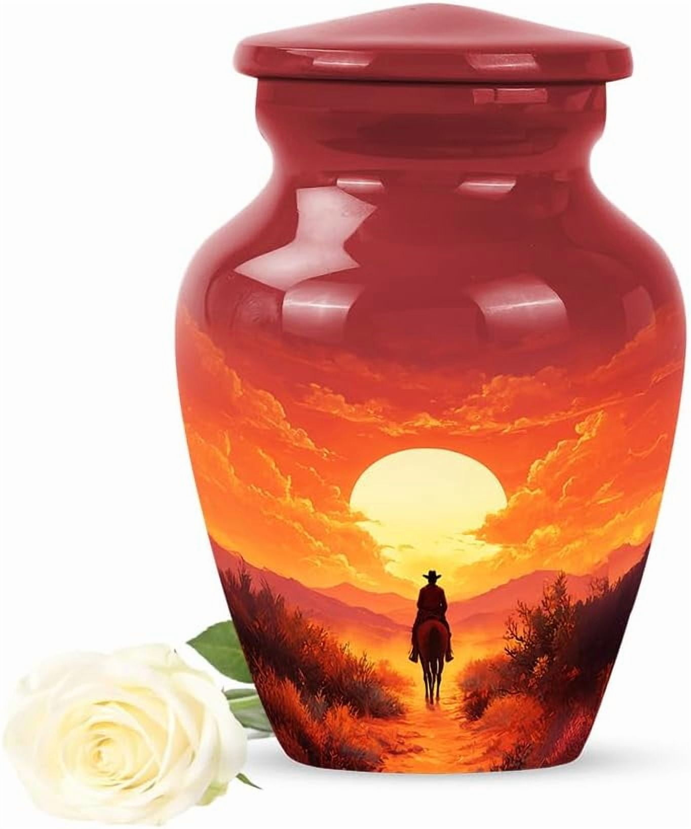 Cowboy Keepsake Urns For Human Ashes, Small Funeral Urn For Ashes Adult ...