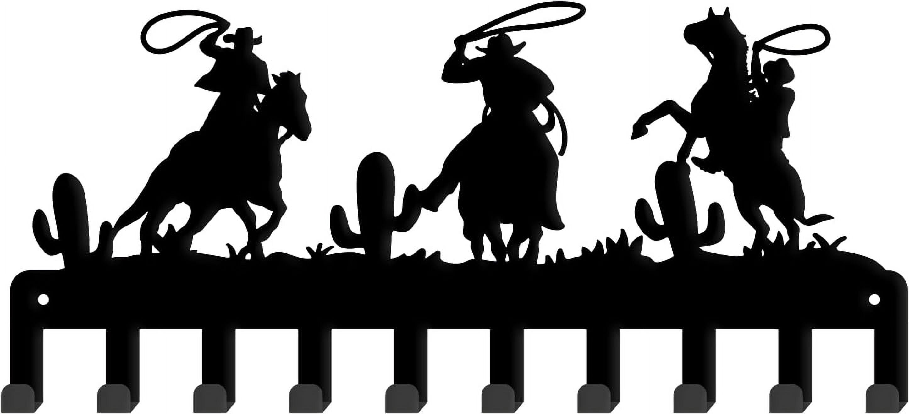Cowboy Key Holder Riding Horse Metal Key Organizer Decorative 10 Hook ...