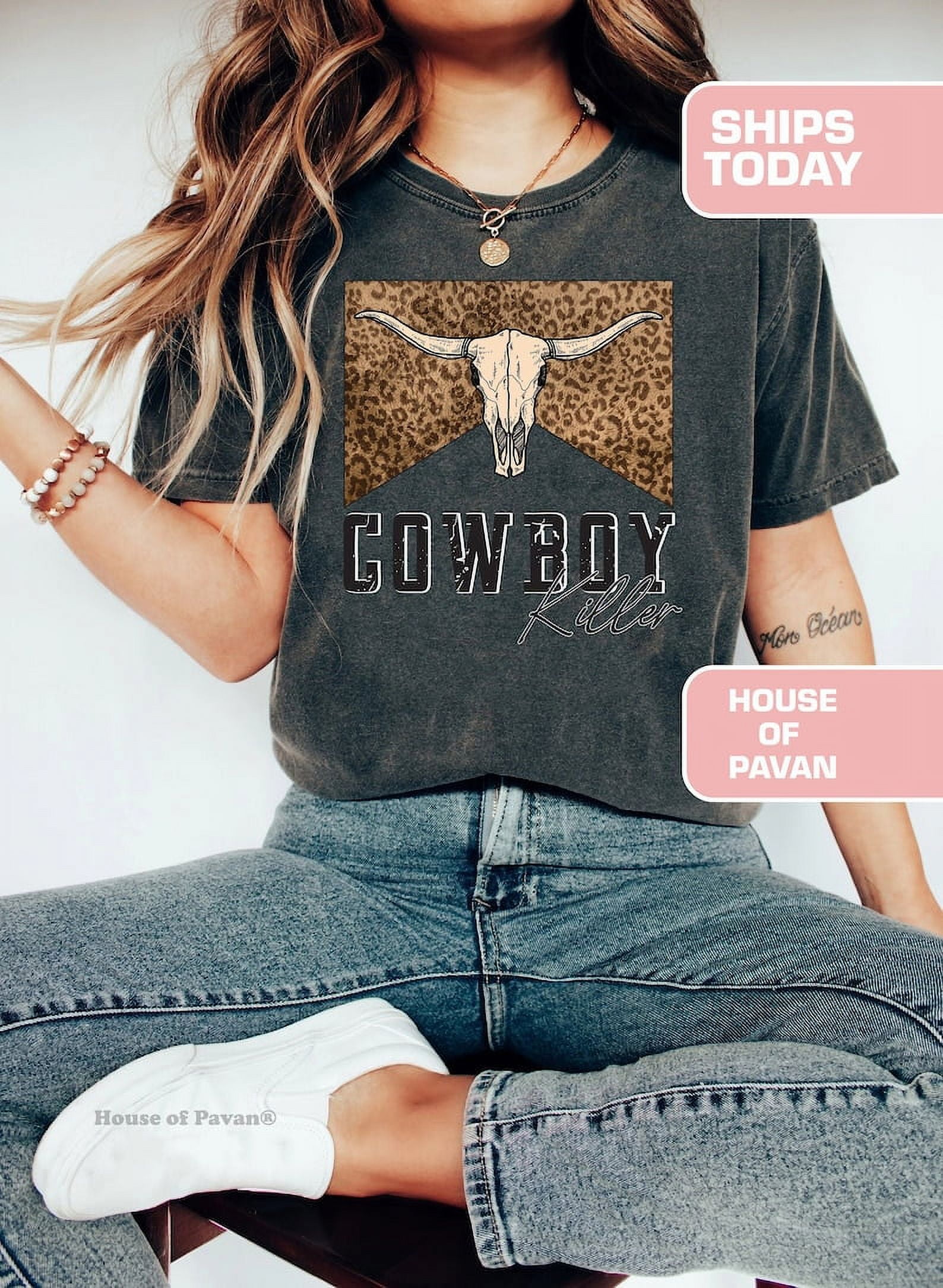 Cowboy Killer Shirt, Vintage Western Graphic Tee, Retro Bullhead Music ...
