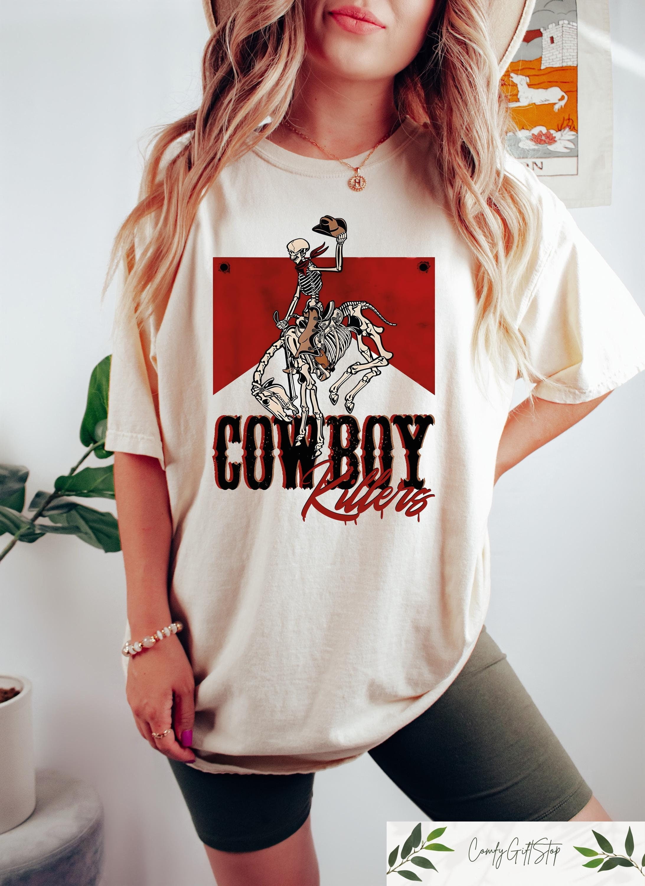 Cowboy Killers Tshirt, Retro Comfort Western Sweatshirt, Skeleton ...