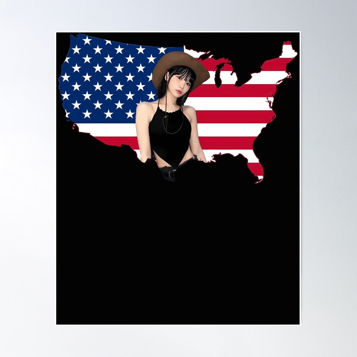 Cowboy Kim Chae Won American Flag Poster Wall Art, Modern Wall Decor ...