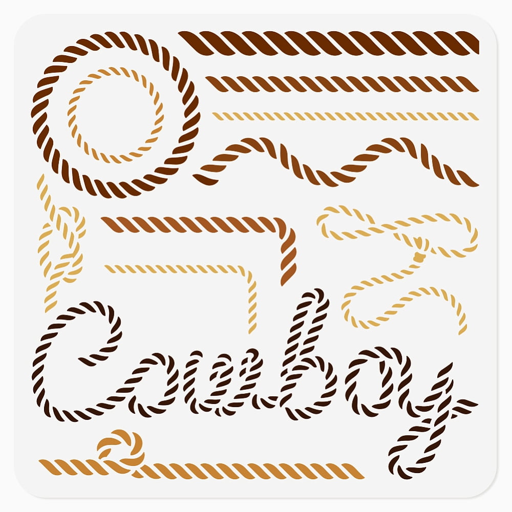 Cowboy Lasso Stencil for Painting 11.8"x11.8" Reusable Plastic Rope ...