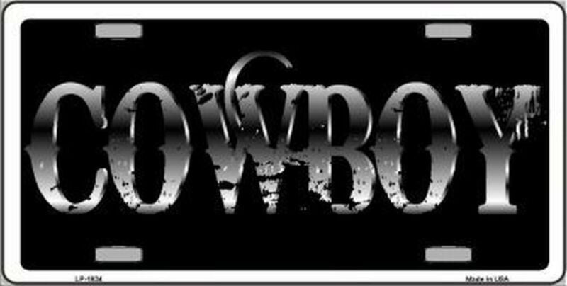 Cowboy License Plate Tag Sign - Aluminum ( 12 inch x 6 inch ) - Walmart.com