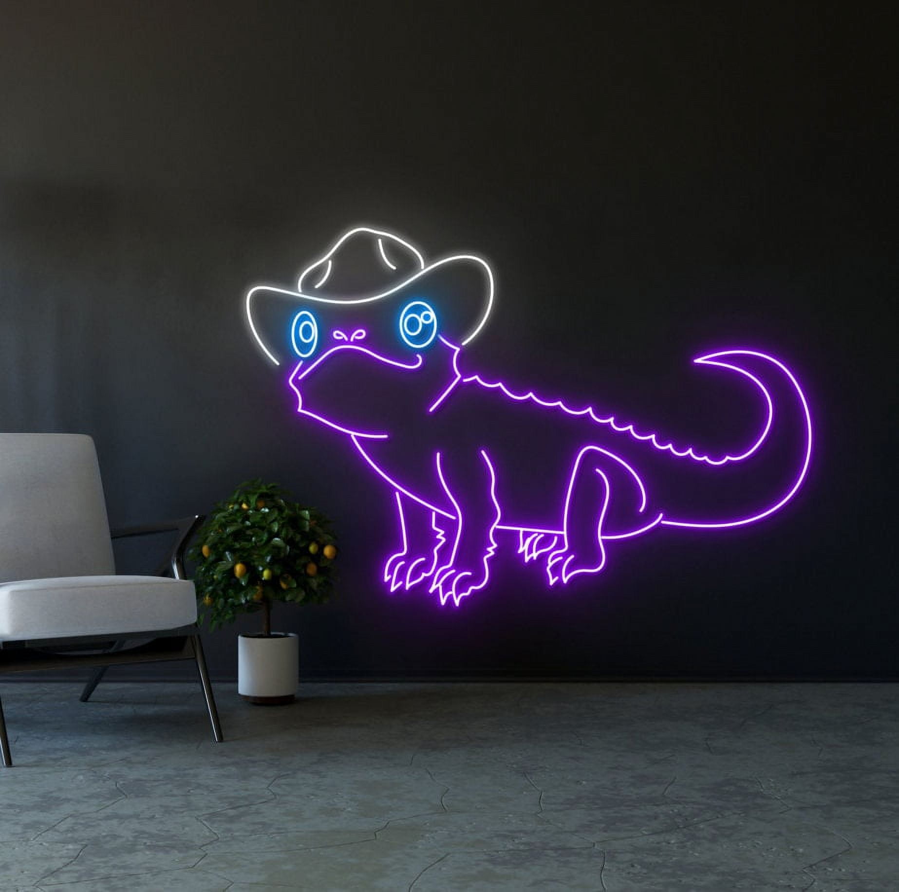 Cowboy Lizard Neon Sign, Cowboy Lizard Led Signs, Cowboy Lizard Led ...