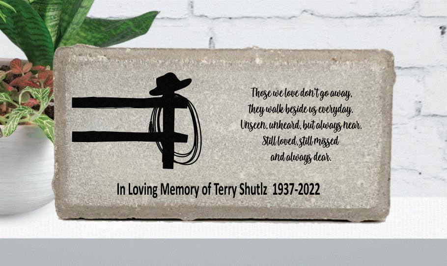 Cowboy Memorial Stone - Sympathy Gift - Bereavement Gift - Real Stone ...